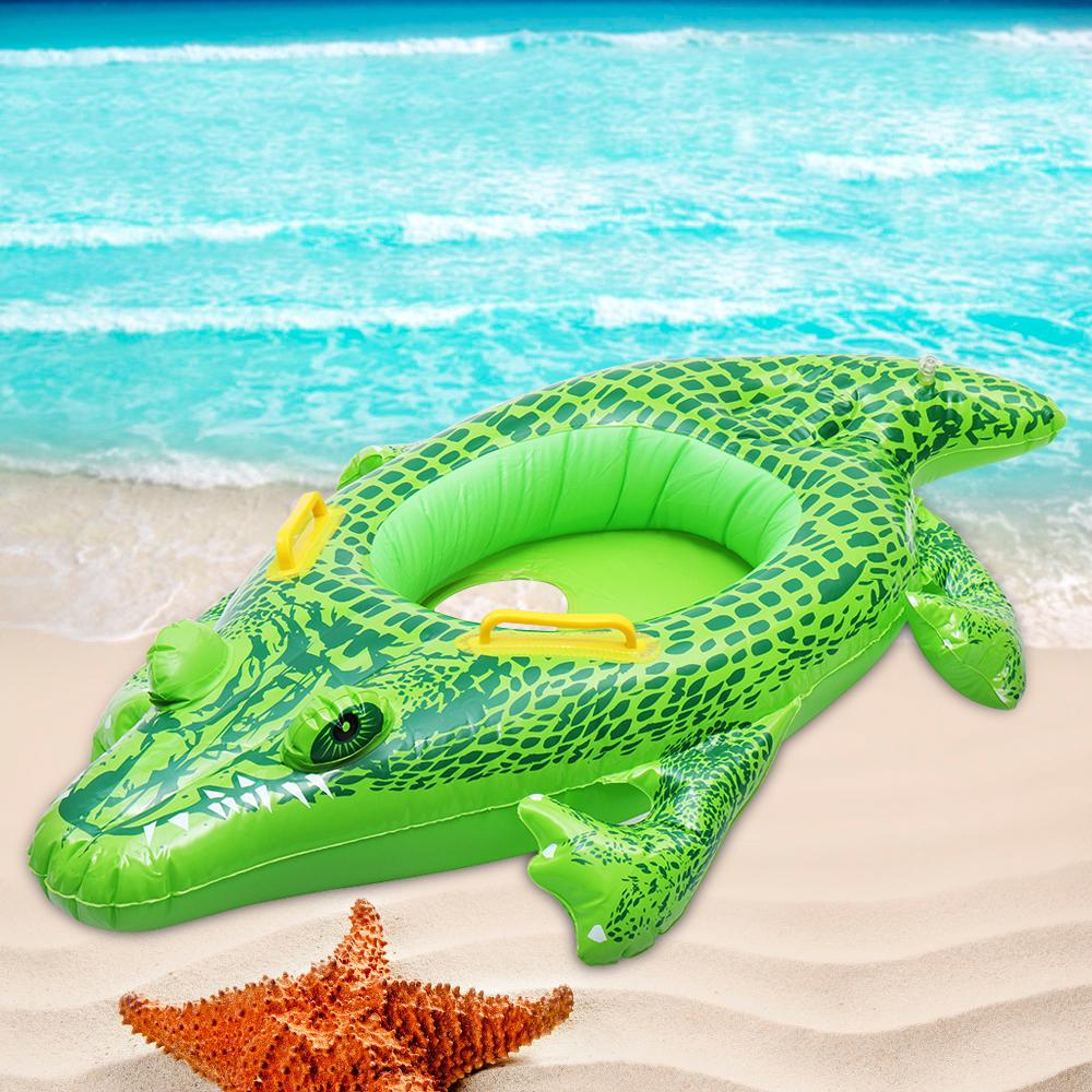 Summer Water Circle Inflatable Kids Baby Crocodile Swimming Ring Float ...