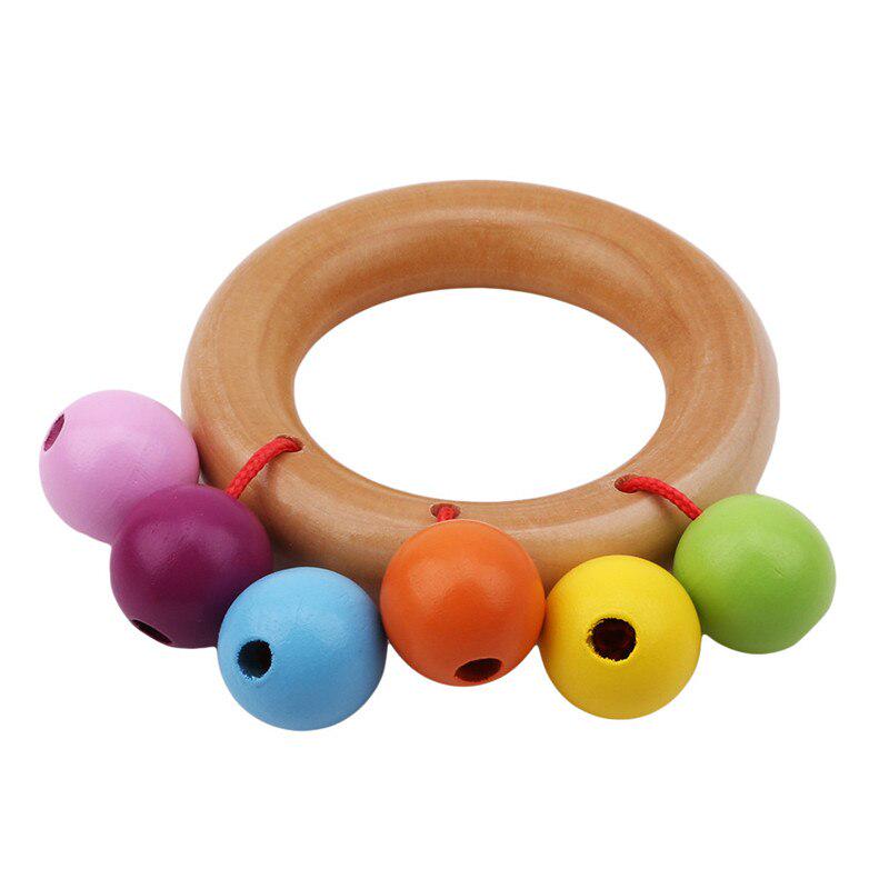 Buy Wooden Bell Rattles Baby Toy Handbell Musical Educational ...