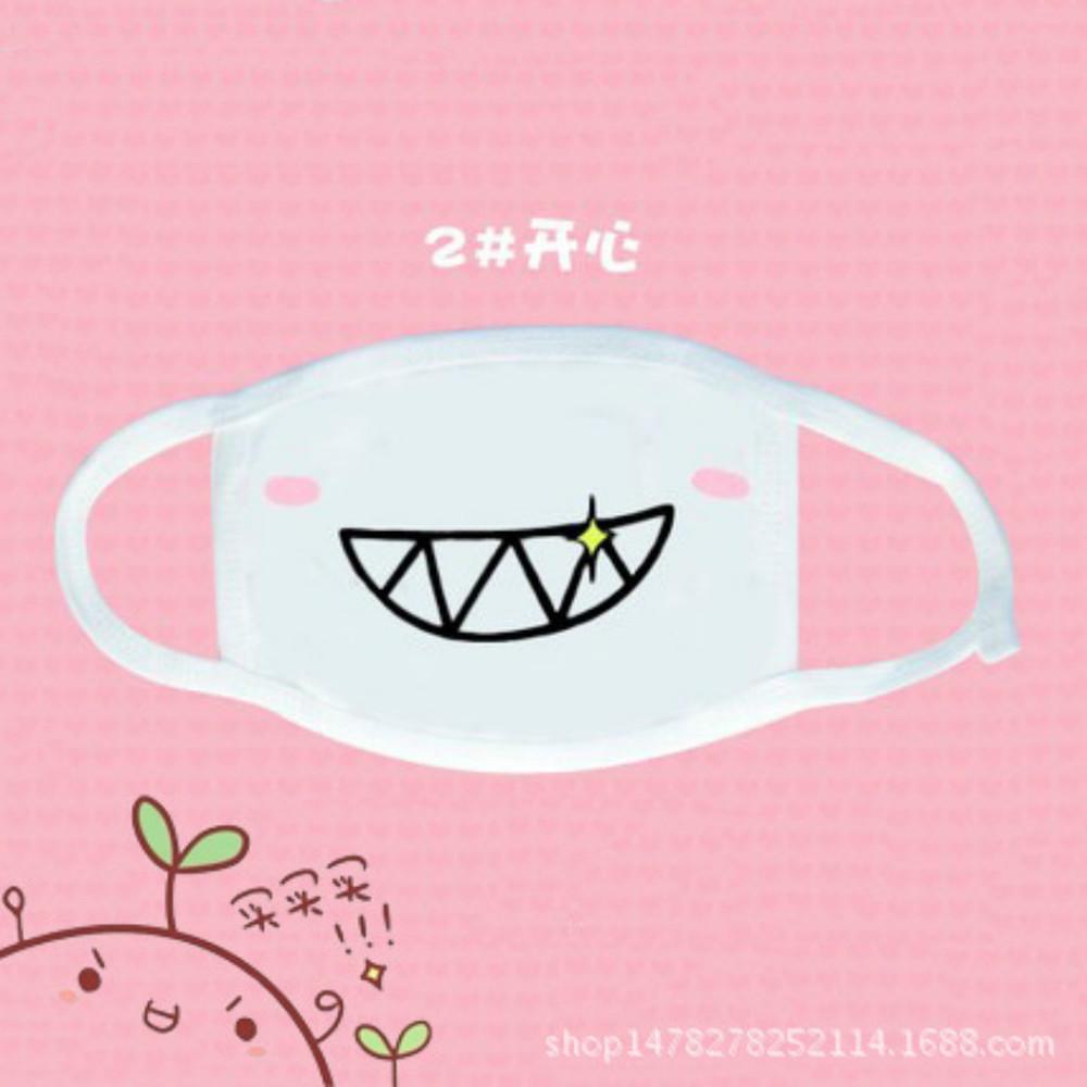 Cute Anime Mouth-muffle Smile Grin Kaomoji Anti-dust Face Mask uygun ...