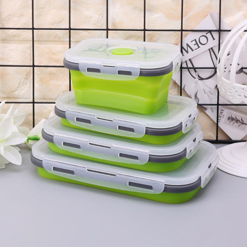 Buy Silicone Food Portable Lunch Box Bowl Bento Boxes Folding ...