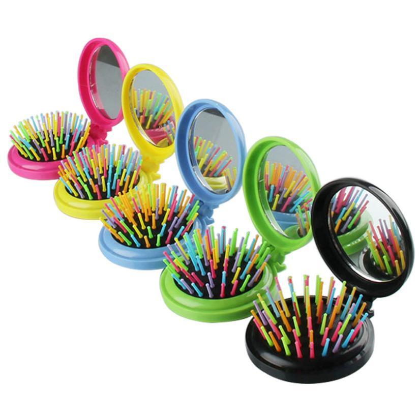 Rainbow Foldable Magic Detangling Handle Tangle Shower Tamer Hair Brush ...