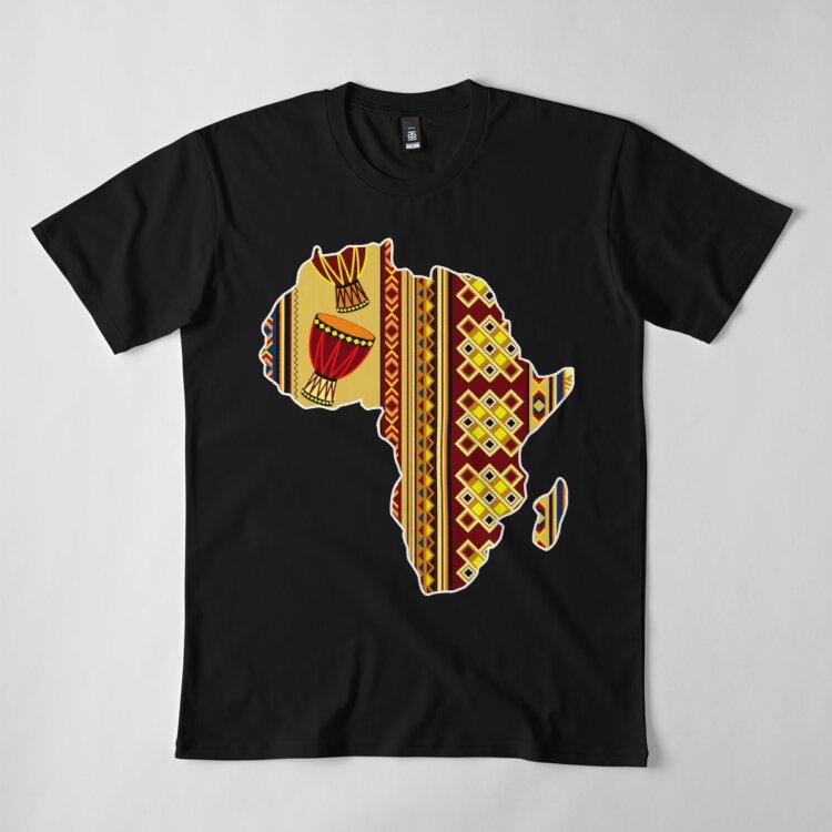 Buy Men Premium Cotton Harajuku T-Shirt Africa Map with African ...