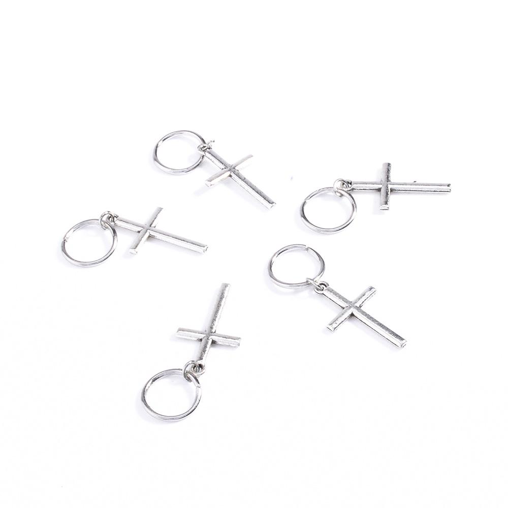 Buy 1SET Punk Women Hip-Hop Braid Beaded Hair Rings Hoop Clips Jewelry ...