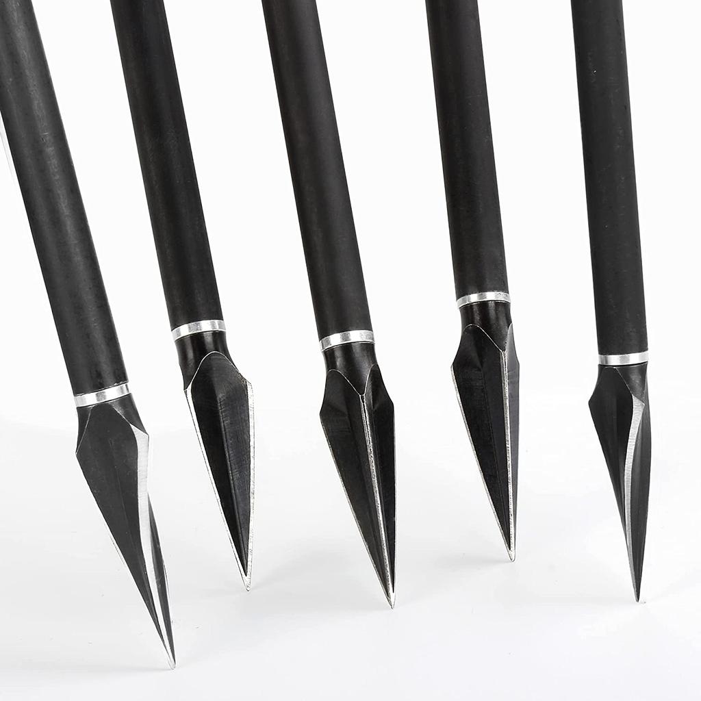 Buy 16 PCS Metal Archery Arrowheads 125 Grain Broad Head Tips Arrows ...