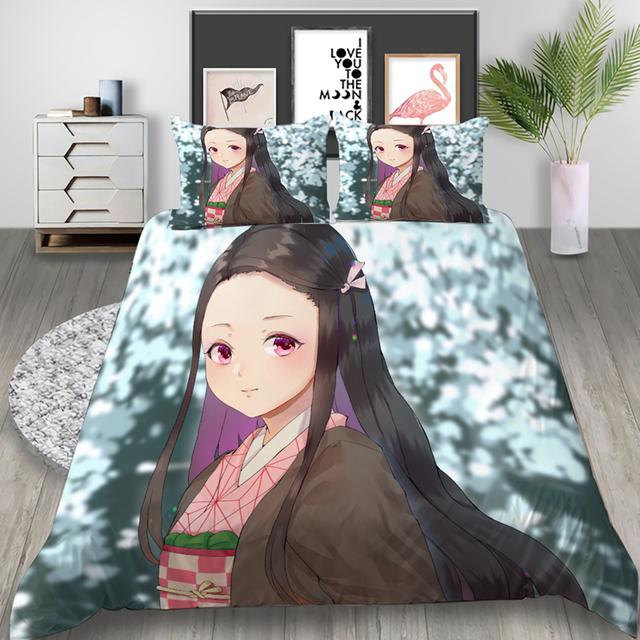 Buy Anime Demon Slayer 3d Printed Kamado Nezuko Bedding Set Duvet ...