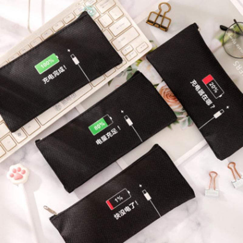 Cheap Creative Battery Pattern Pencil Case Large Capacity Stationery ...