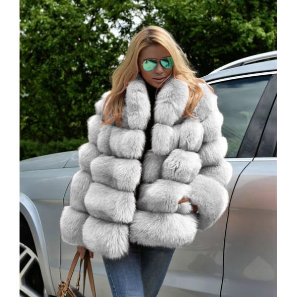 Buy Europe and America Autumn and Winter Faux Fur Rabbit Fur Long ...