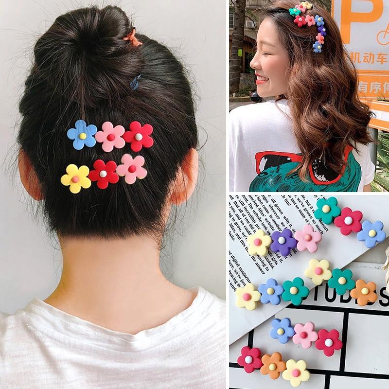 Buy Elastic Candy Color Flower Hair Circle Color Hairpins Korea Ins ...