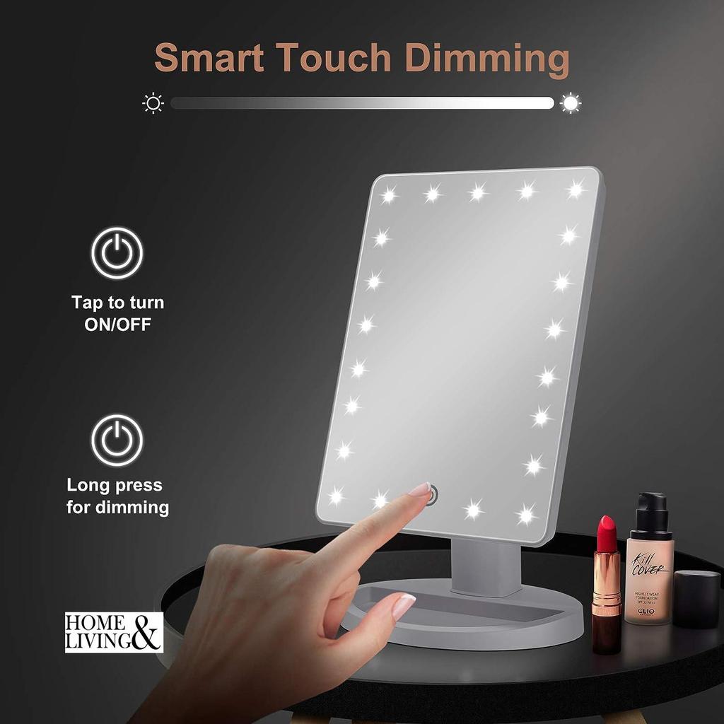 Cheap Square LED Makeup Mirror Battery & USB Rechargeable Touch Screen ...