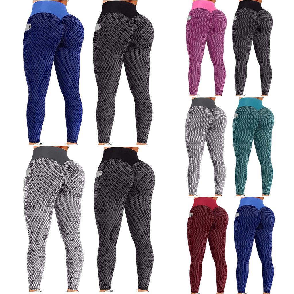 Buy 2PC Womens Stretch Yoga Leggings Fitness Running Gym Sports Pocket ...