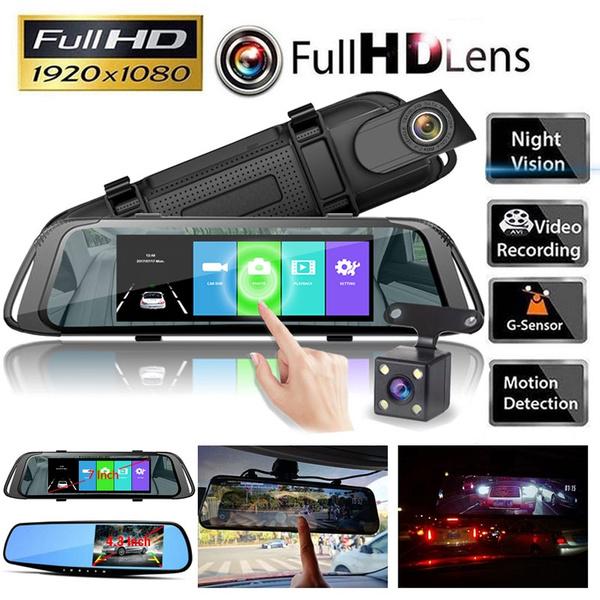 Buy Car Touch Video Recorder Mirror Camera Dual Lens with Rear View ...