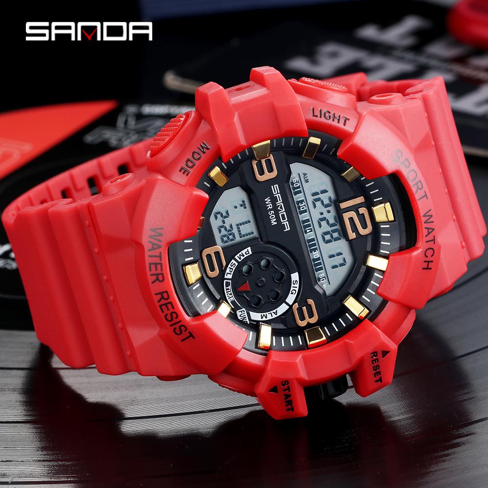 Buy SANDA Luxury Sports Watch Men Analog Digital Military LED ...
