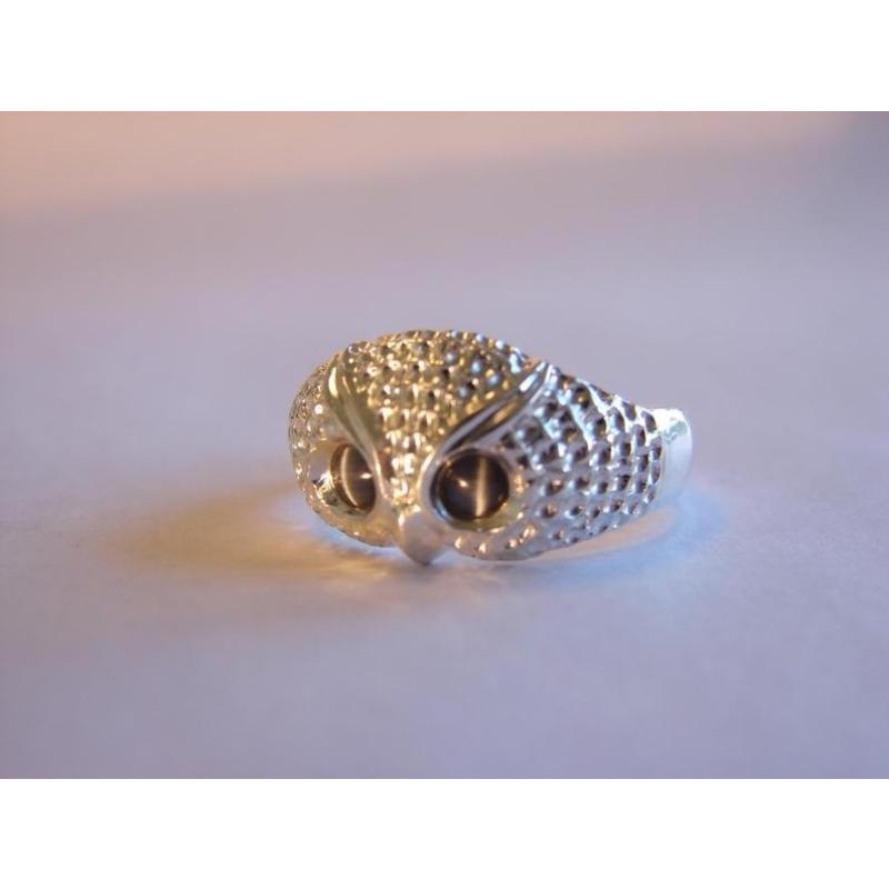 Buy Alloy Cute Blue Like Moon Personality Owl Head Ring Ring at ...