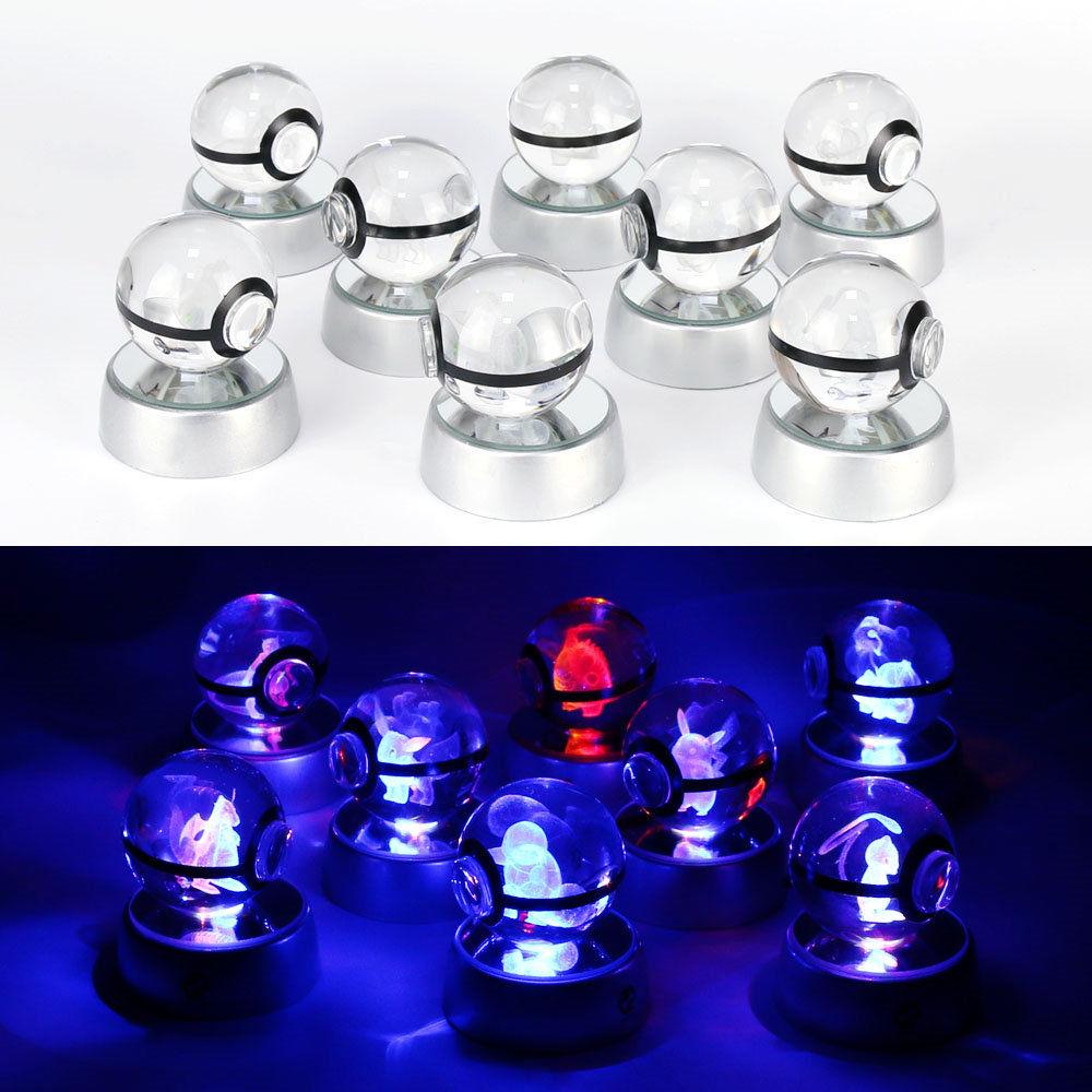 Buy LED Lamp 3D Glowing Pokeball Crystal Ball Toy Gift for Kids at ...