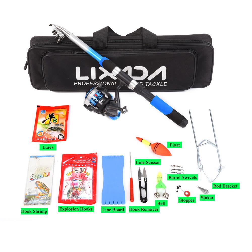 Buy Lixada Fishing Tackle Set with 2.1m Telescopic Fiberglass Fishing ...