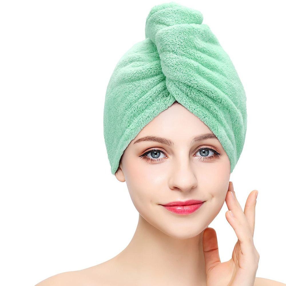 Kaufe Turban Coral Fleece Microfiber Hair Towel Wrap Absorption Turban ...