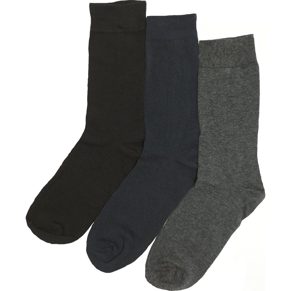 Buy Socks 3 Pack Men's Flat Socks - Navy Blue, Black, Anthracite (41-46 ...