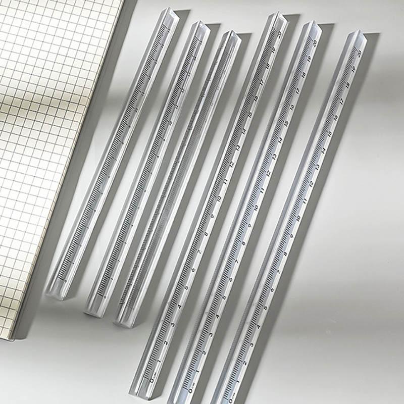 Buy 1Pcs Transparent Drawing Tool Student Stationery Ruler Triangular ...