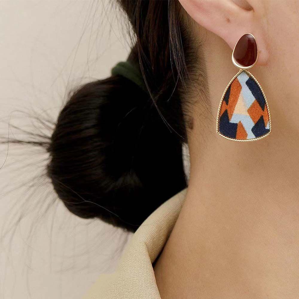 Buy Retro Silver Pin Earring French Style Drop Shape Earrings Stud ...