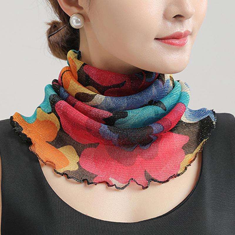 Buy Fashion Sunscreen Veil Small Silk Scarf Sunscreen Scarf Women's ...