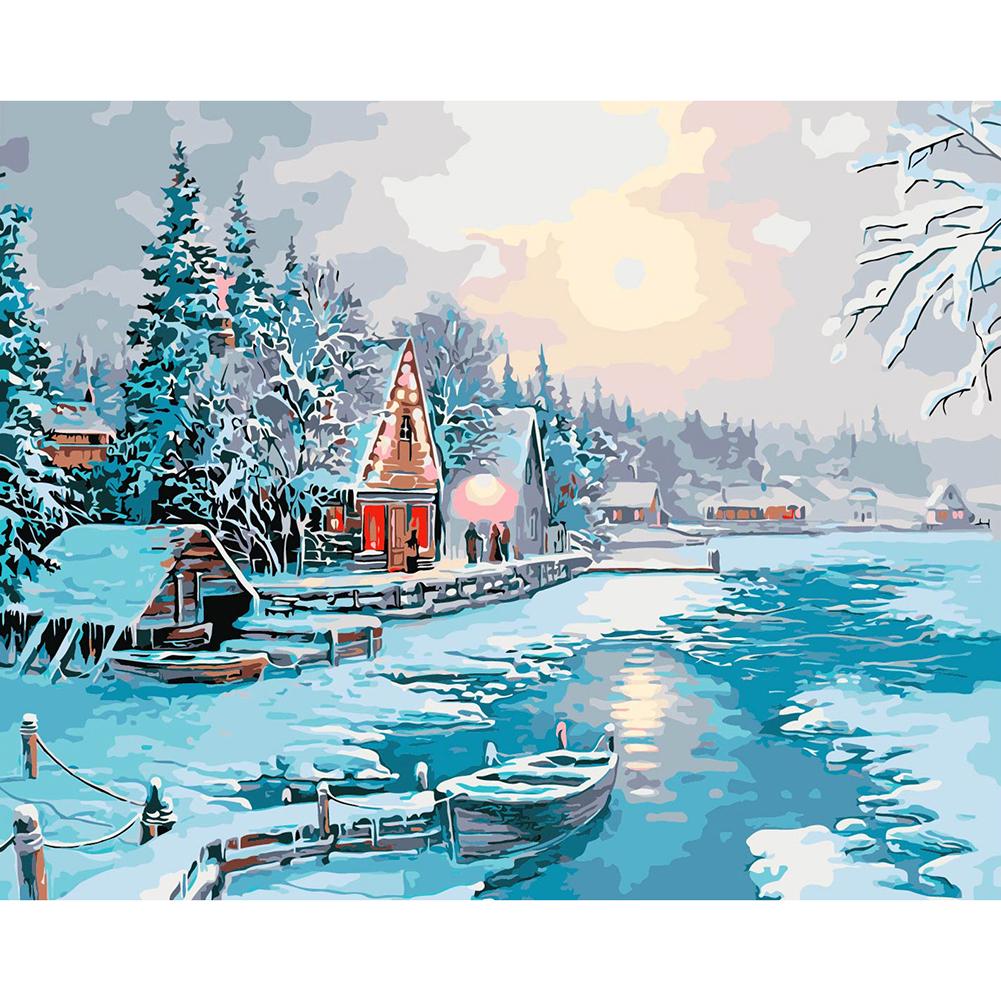 Buy Landscape DIY Painting by Numbers Canvas Oil Painting Kit Drawing ...