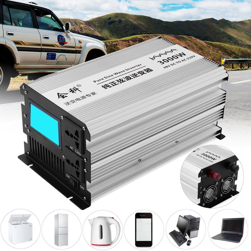 Buy 1500W 3000W LCD Display Power Supply Inverter Pure Sine Wave 2v/24v ...
