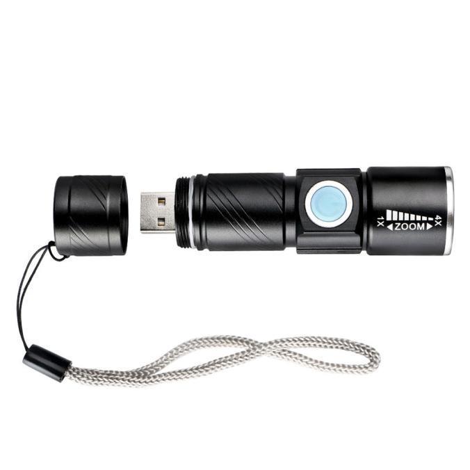 Buy Hat Adjustable LED Zoom 1800LM MINI USB Rechargeable Flashlight ...