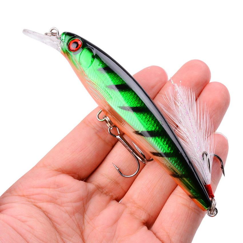 Cheap Mt Sports 1PCS Laser Minnow Fishing Lure 11CM 13G pesca hooks fish wobbler tackle ...