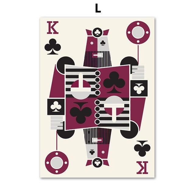 Poker Cards Jack King Queen Of Hearts JQK Wall Art Canvas Painting ...
