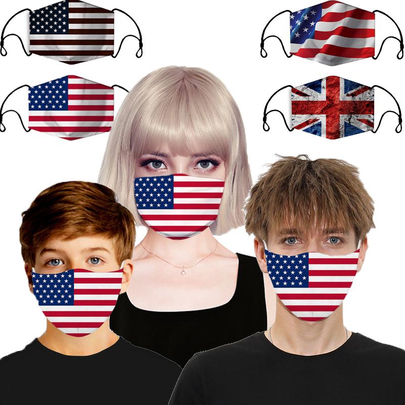 National Flag Print Face Mask Unisex Dustproof Breathable Face Mask ...