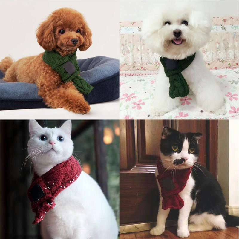 Buy Pet Winter Dog Scarves Small Puppy Bow Tie Dogs Collars at ...