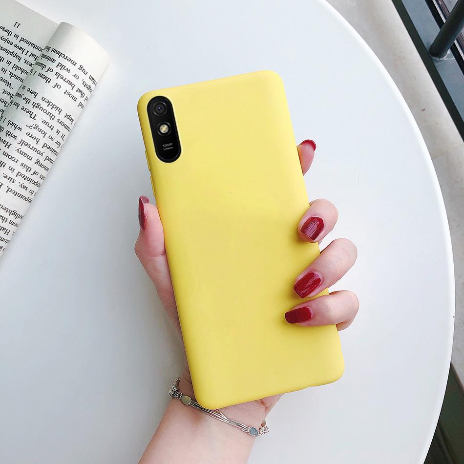 Buy For Xiaomi Redmi 9A Case Silicone Candy TPU Soft Simple Cover Phone ...