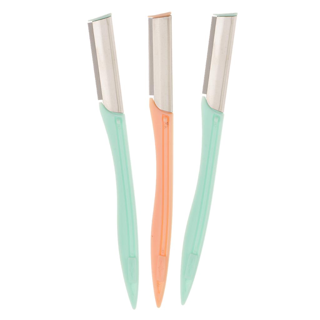 Buy 3 Pieces Women Face Eyebrow Hair Removal Safety Razors Trimmer ...