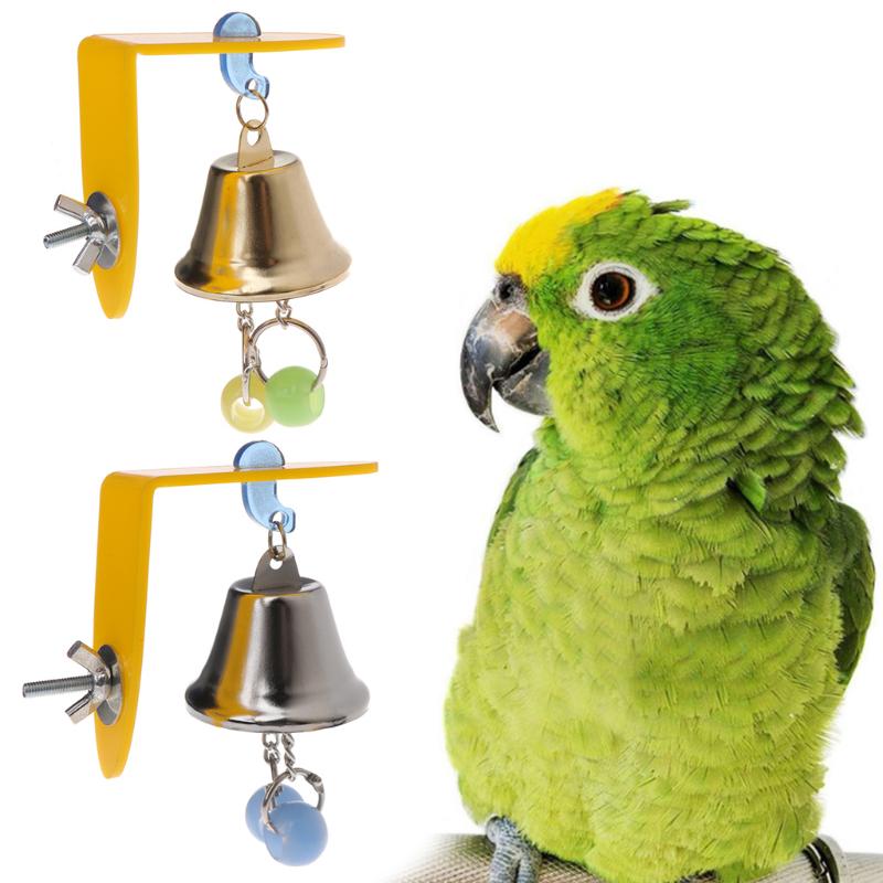 Buy Bird Toys Parrot Bell Hanging Cage Colorful Squeaky Sound Parakeet ...