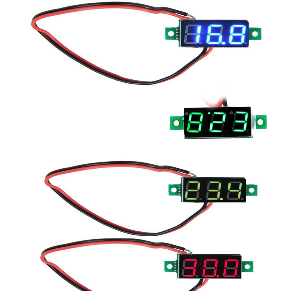 Buy Two Wire 0.28inch LCD Mini Digital DC Voltmeter Gauge Voltage ...