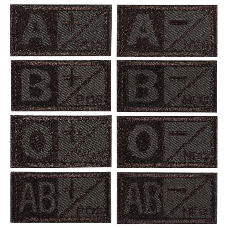 Buy 3D Embroidery Blood Type Patch Chapter A+B+AB+O+ Front POS A-B-AB-O ...