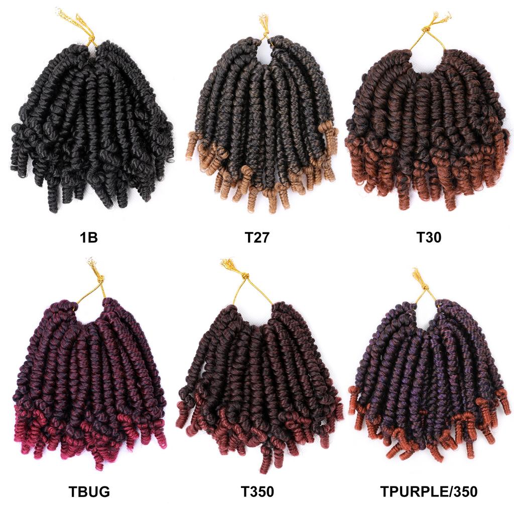 Buy 6 Inch Spring Twist Corchet Hair Pre-twisted Bob Bomb Twist Fluffy ...