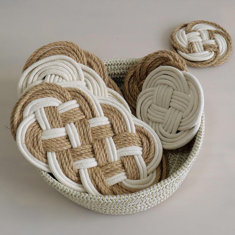 Coaster Handmade Rattan Thread Jute Mat For Home Table Decoration ...