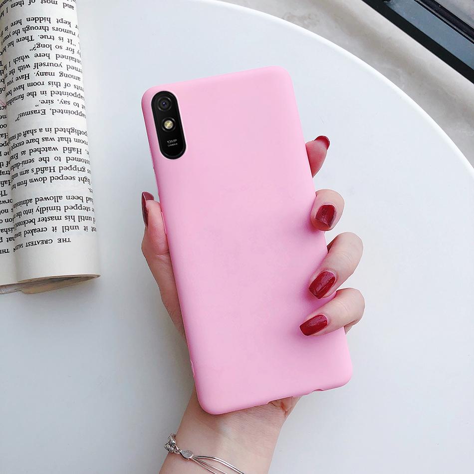 Buy For Xiaomi Redmi 9A Case Silicone Candy TPU Soft Simple Cover Phone ...