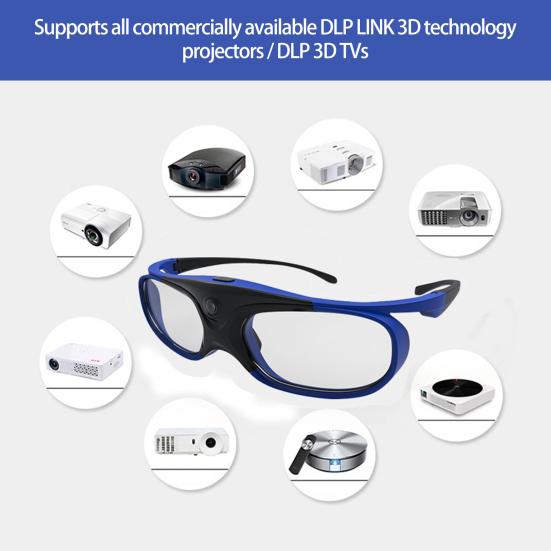 1 Set Excellent Anti-impact Long Service Life Shutter Eyewear 3D ...