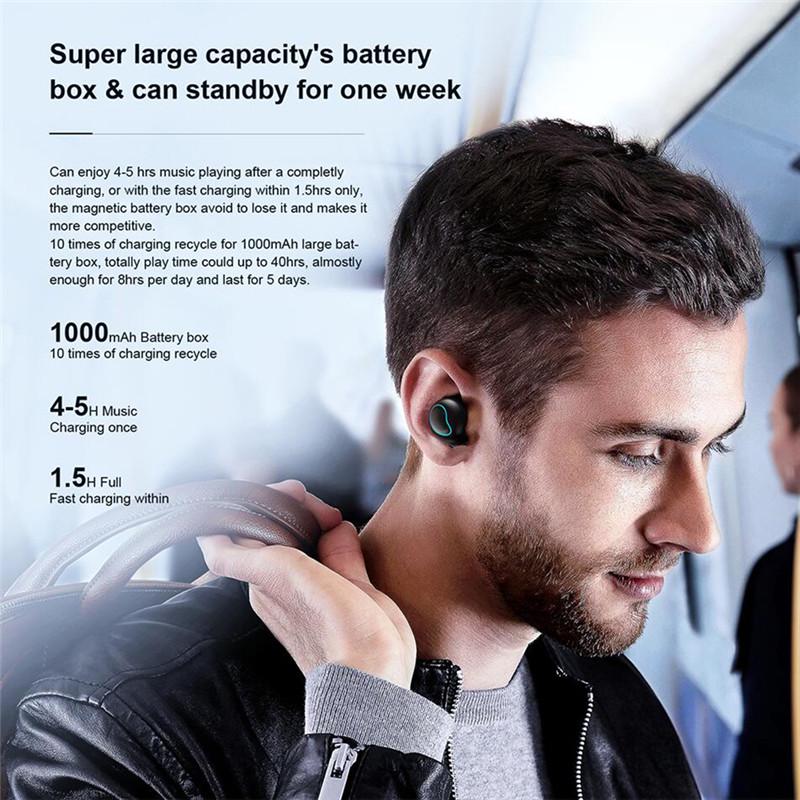Buy TWS T2 Bluetooth Headset 5.0 HD Sound Quality Binaural Call with ...