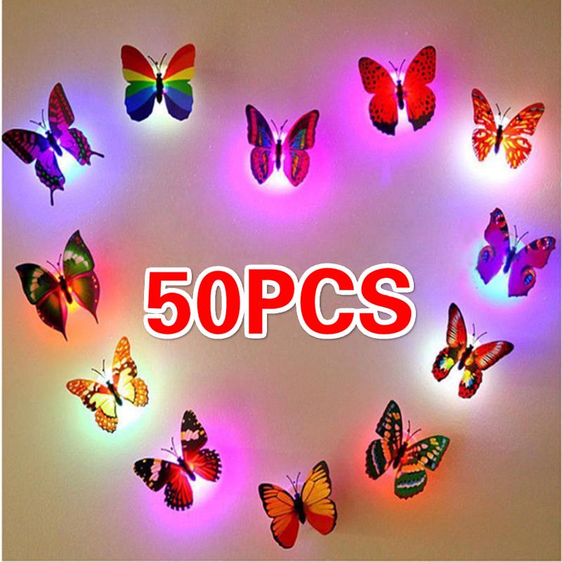 Buy Luminous Wall Stickers Butterfly Sticker LED Lights Wall Stickers ...