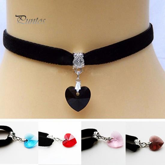 Buy Retro Gothic Handmade Shiny Love Heart Choker Necklace at ...