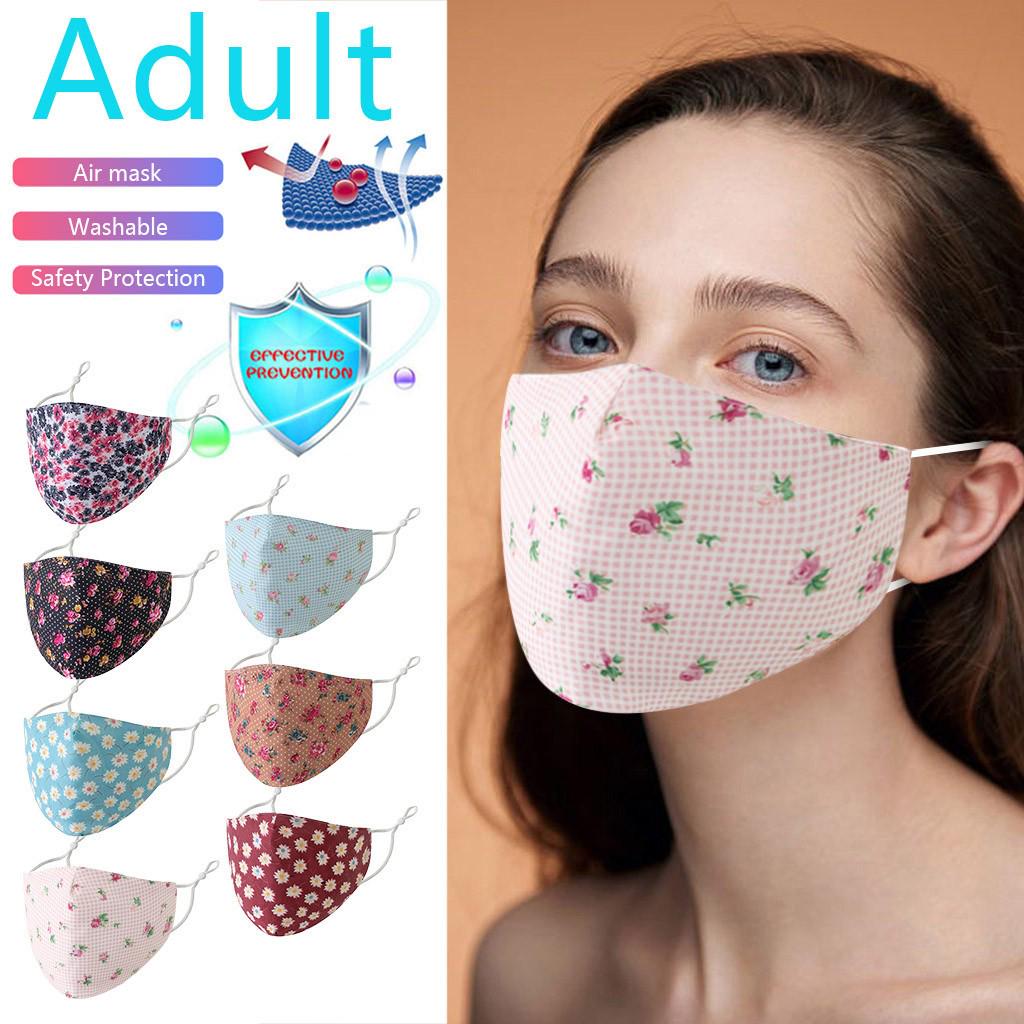 Buy LL Adult Washable Adjustable Breathable PM2.5 Flower Printed ...