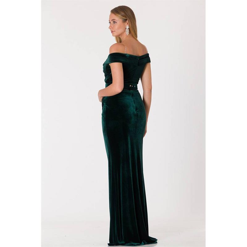 Cheap Women's Princess Collar Slit Velvet Dress Khaki POLY | Joom