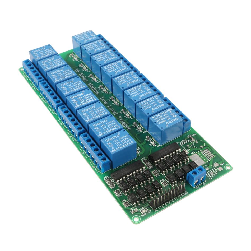 Buy 16 Channel Solid State Relay Module Board Trigger Low level SSR 5V ...