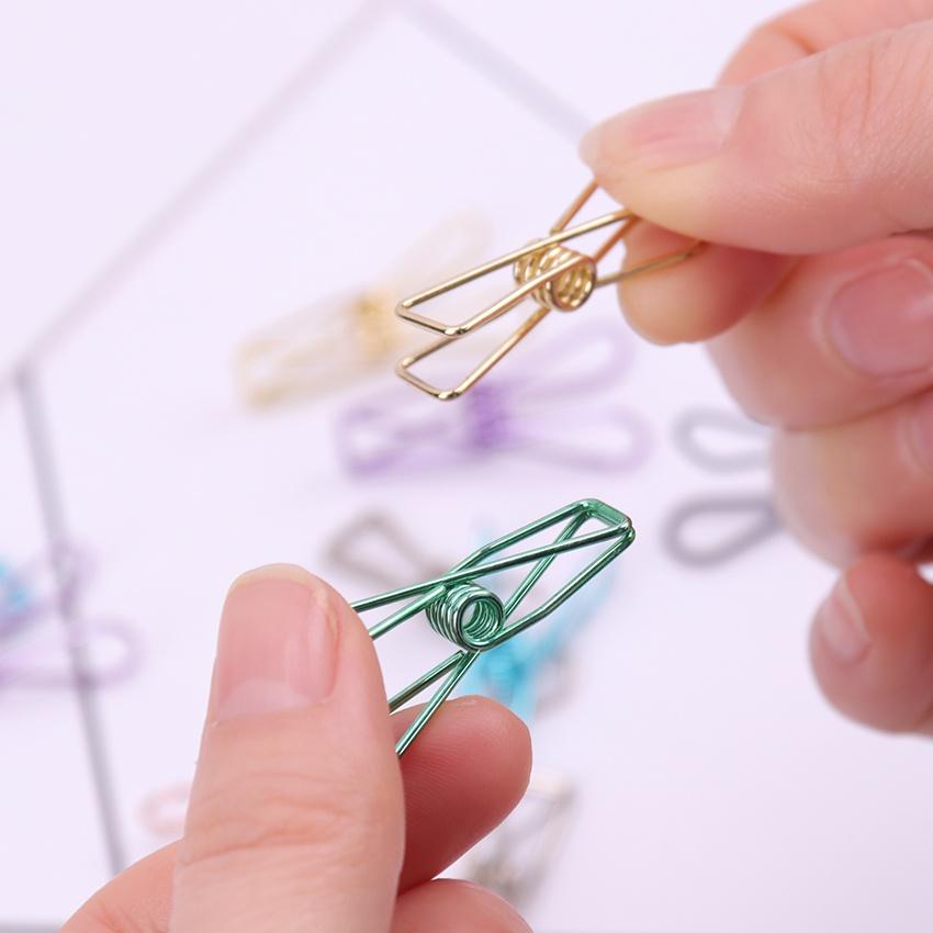 Buy 10Pcs Small Hollow Out Metal Binder Clips for Office School Paper ...