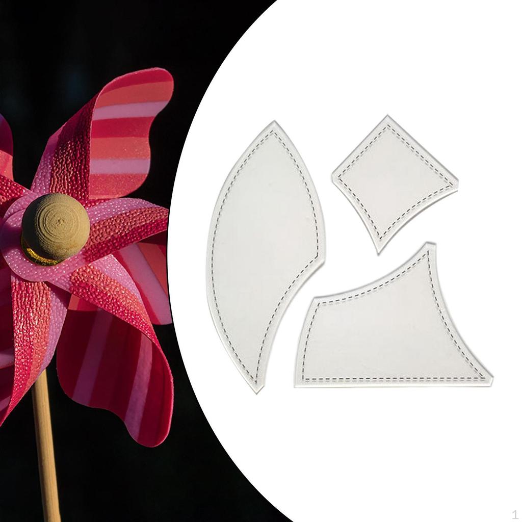 3 Pieces Quilting Template Round Leaf and Pinwheel Shape Transparent ...