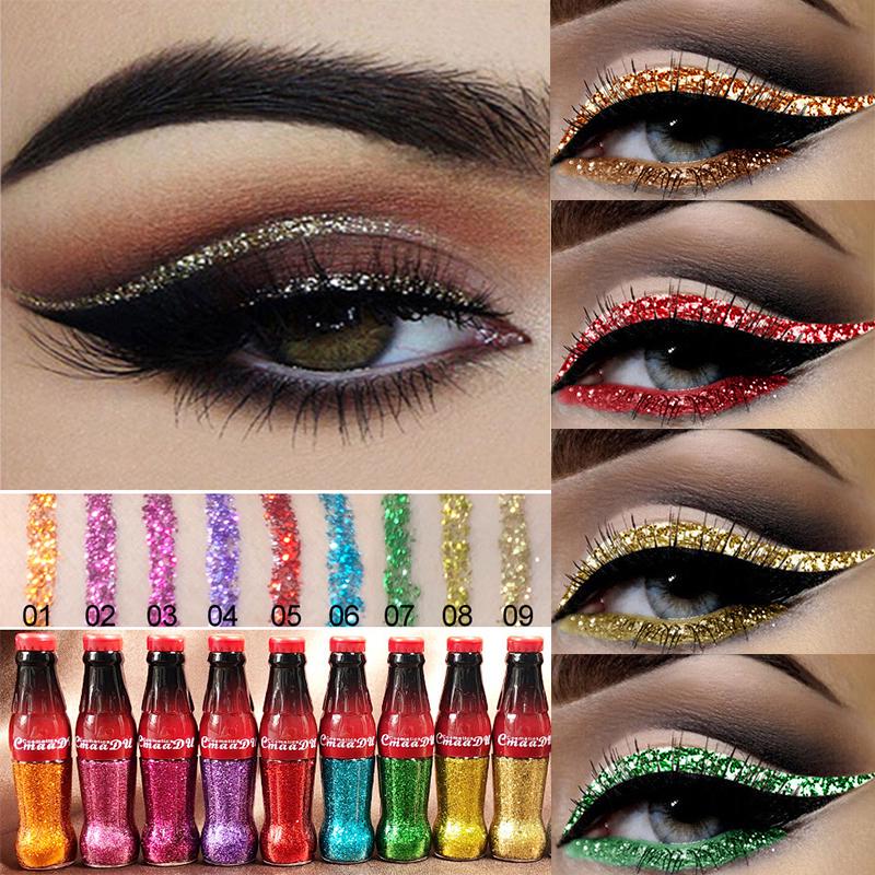Diamond Glitter Eyeshadow Bottle 12 Color Shimmer Liquid Eye Shadow ...