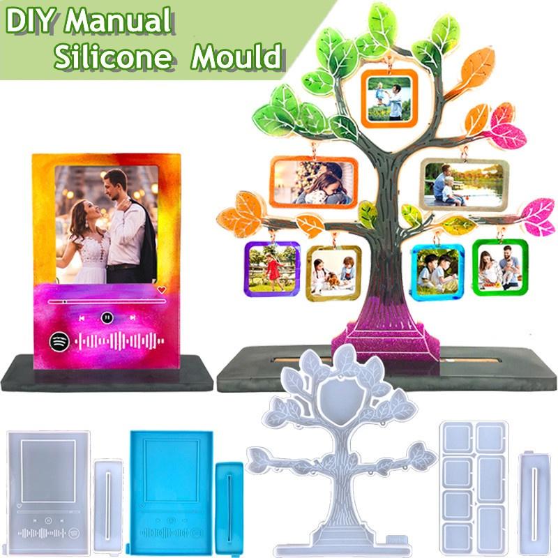 Buy 2 Types Photo Frame Silicone Mold Big Tree Mold MP3 Photo Frame ...